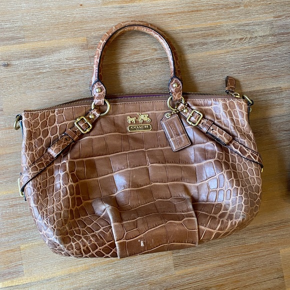 Coach | Bags | Coach Madison Sophia Embedded Croc Leather | Poshmark